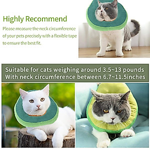 Moguer 2Pcs Adjustable Cat Recovery Collar, Cute Neck Cone After Surgery, Dog Cones Wound Healing Protective Cone Elizabethan Collars Soft Edge for Kitten