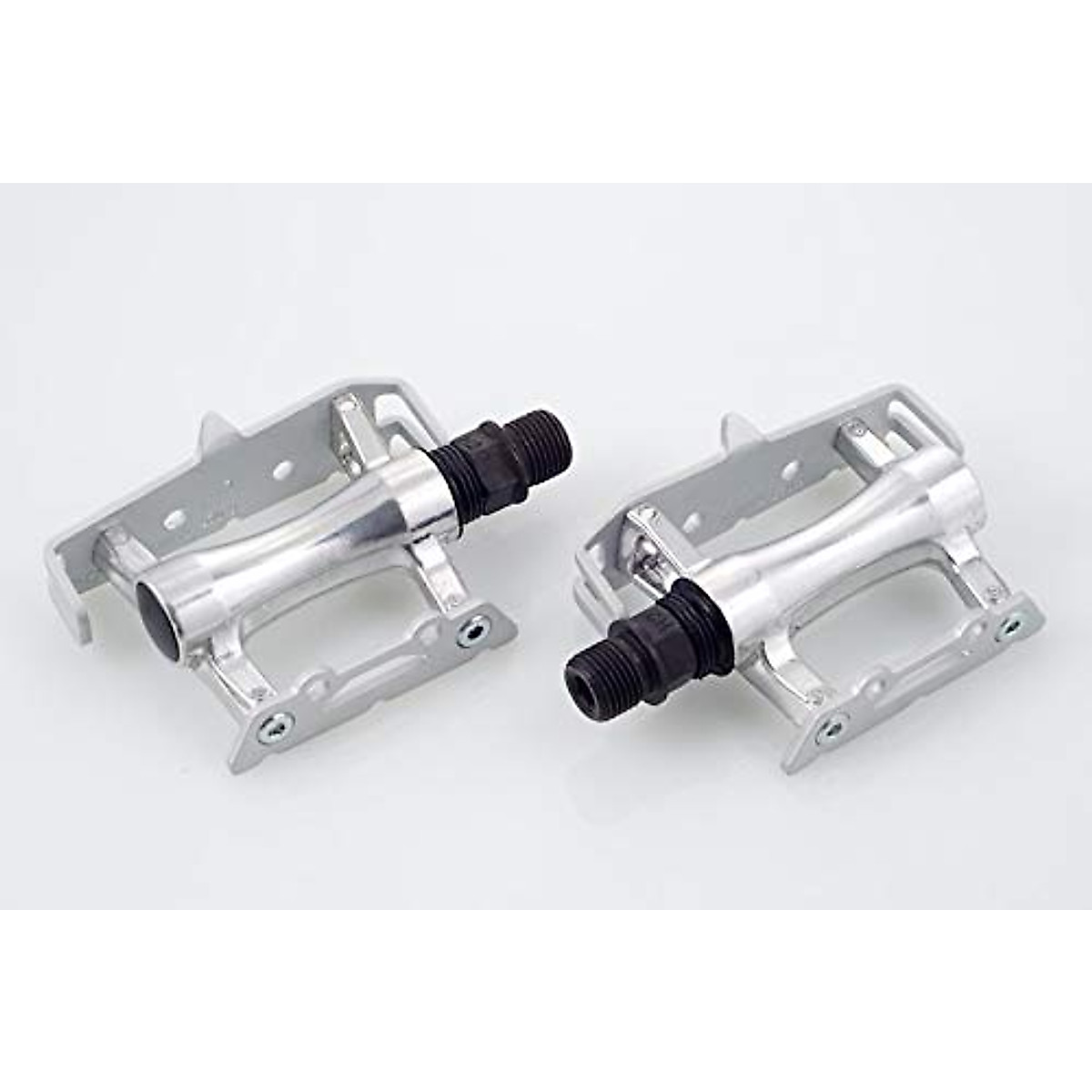 New WELLGO R025 Track Fixed Gear Road Bike Pedals (Toe Clip Strap Ready) (Silver)