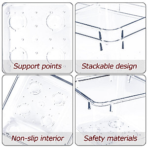 Zuihug 4 PCS Clear Plastic Drawer Organizer, Desk Drawer Divider Organizers and Storage Bins for Makeup, Jewelry, Gadgets for Kitchen, Bedroom, Bathroom, Office (9.0"x3.0"x2.2")