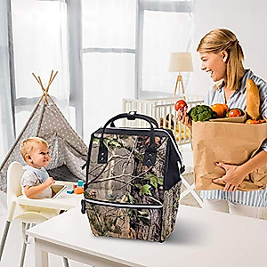 Realtree Camo Diaper Bag Backpack Stylish College School Backpack Casual Daypack Laptop Backpack for Women Men