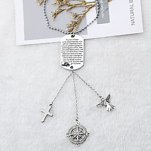 WSNANG Guardian Angel Car Pendant Trucker's Prayer Car Rear View Mirror Hanging Ornament Protection Gift Trucker Husband Gift (Trucker Prayer Car Charm)