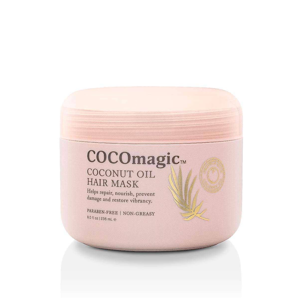 Cocomagic Coconut Oil Hair Mask - Repairs Damage, Prevents Frizz, Restores & Adds Shine | Protein Rich & Extra Hydrating | Paraben Free, Cruelty Free, Made in USA (8 oz)