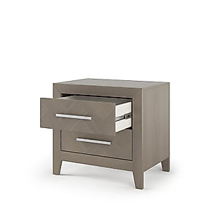 Child Craft Kieran 2 Drawer Nightstand for Nursery or Bedroom, Large Storage Drawers, Made of Sturdy Pinewood, Non-Toxic, Baby Safe Finish (Crescent Gray)