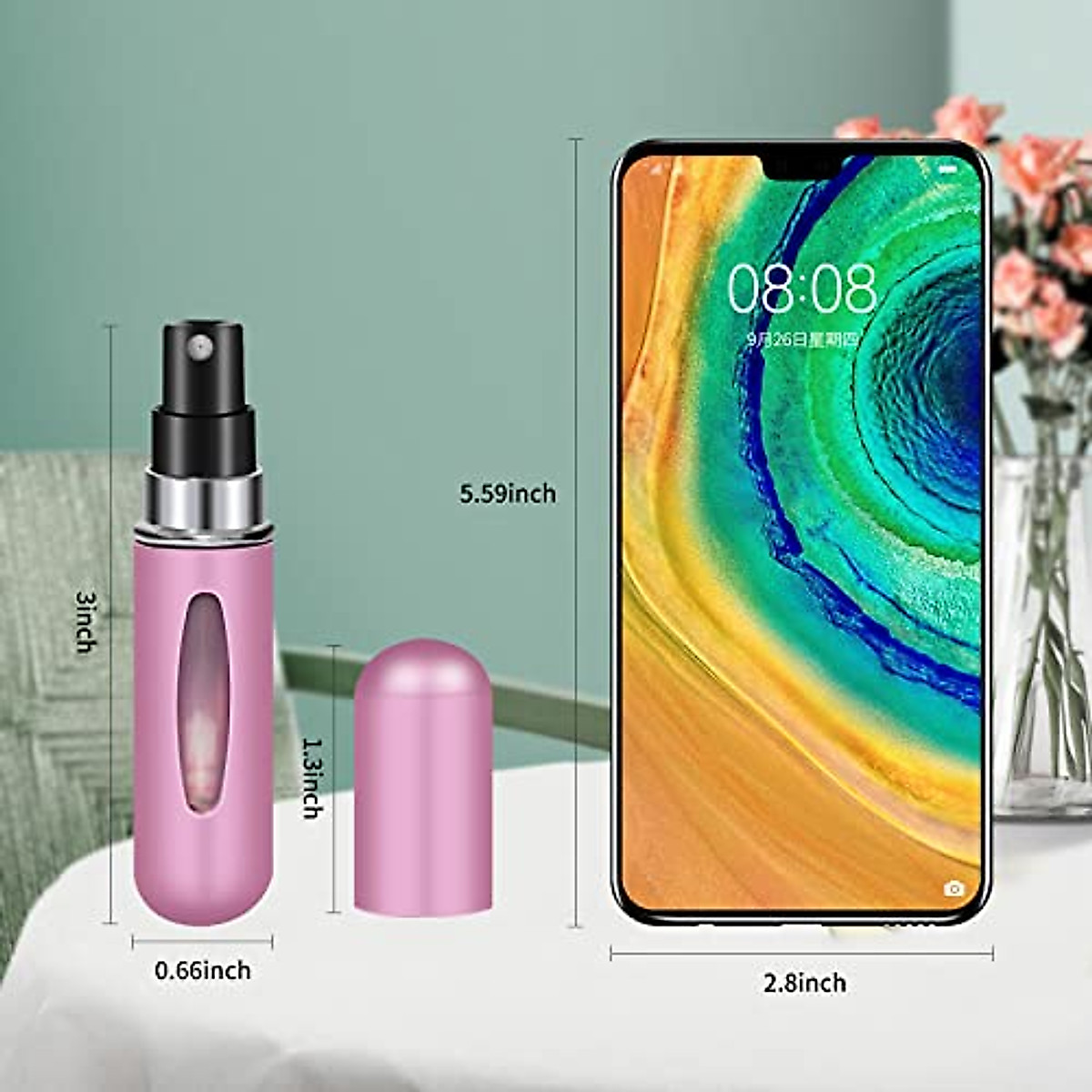 MDDRUIQI Perfume Travel Refillable Portable Perfume Atomizer Bottle 5ML Mini Refillable Perfume Spray Bottles Atomizer 5 Pack Travel Perfume Bottle for Outdoor and Traveling