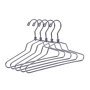 10 Quality Metal Children Hangers, Swivel Hook, Stainless Steel Heavy Duty Wire Clothes Hangers (10, Kids - 12" inch)