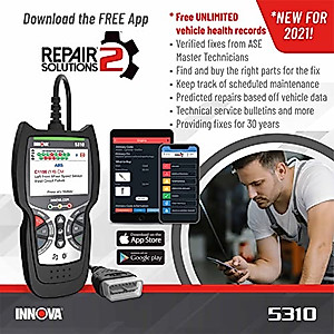 INNOVA 5310 - OBD2 Scanner Diagnostic Tool - Read/Erase ABS/SRS Codes, Reset Oil Light, Live Data, Battery/Alternator Test