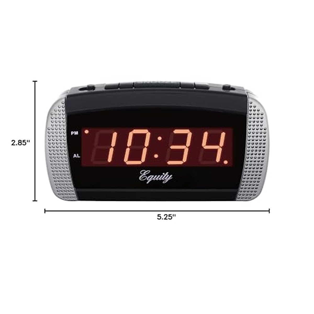 Equity by La Crosse 30240 Super Loud LED Alarm Clock,Black/Silver