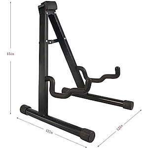 SUNYIN Guitar Stand Accesssories Kit Begineer Guitar Accessories Set A-Frame Electric Acoustic Guitar Stand 10-Feet Guitar Cord Guitar Strap Guitar Capo Guitar Tuner Guitar Picks