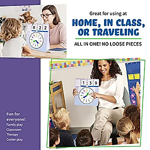 SPARK INNOVATIONS Learning Clock Teach Telling The Time Homeschool and Classroom Teaching Resources Educational Supplies Interactive Digital and Analog Clock Activity Set for Home and School