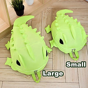 LOCOMO 3D Dragon Backpack Dinosaur Casual Daypack with Spikes Adult Cute Lizard 2 Size Available BPK005GRNL
