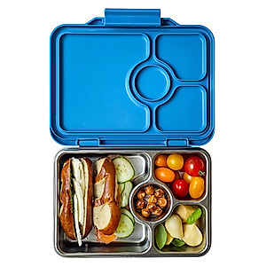 Yumbox Prêt Stainless Steel Bento Lunch Box with Leakproof Lid, Durable, Reusable Food Container, Ideal for Sandwiches & Snacks ((Normandy Blue)