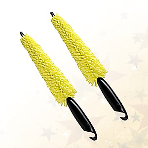 NOLITOY Wheel Cleaner Brush Tire Cleaning Brush 2Pcs Car Wheels Rim Cleaning Brush Soft Bristle Detailing Brushes Reaching Deep Cleaner Tool for Car Vehicle Wheel Cleaner Brush Wheel Cleaning Brush