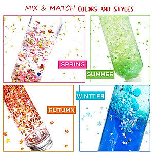 VMNlooking Sensory Bottles Kits for Calm Down Corner Supplies Magic Mixies Sensory Toys for Toddlers1-3 Kids with Glitter, 5 Fun Shaped Containers