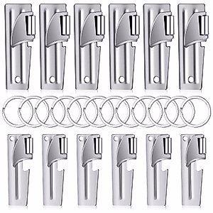 P-38 and P-51 Military Style Can Openers with Key Rings Stainless Steel Camping Can Opener Portable Can Opener for Kitchen Travel Camping Survival (12)
