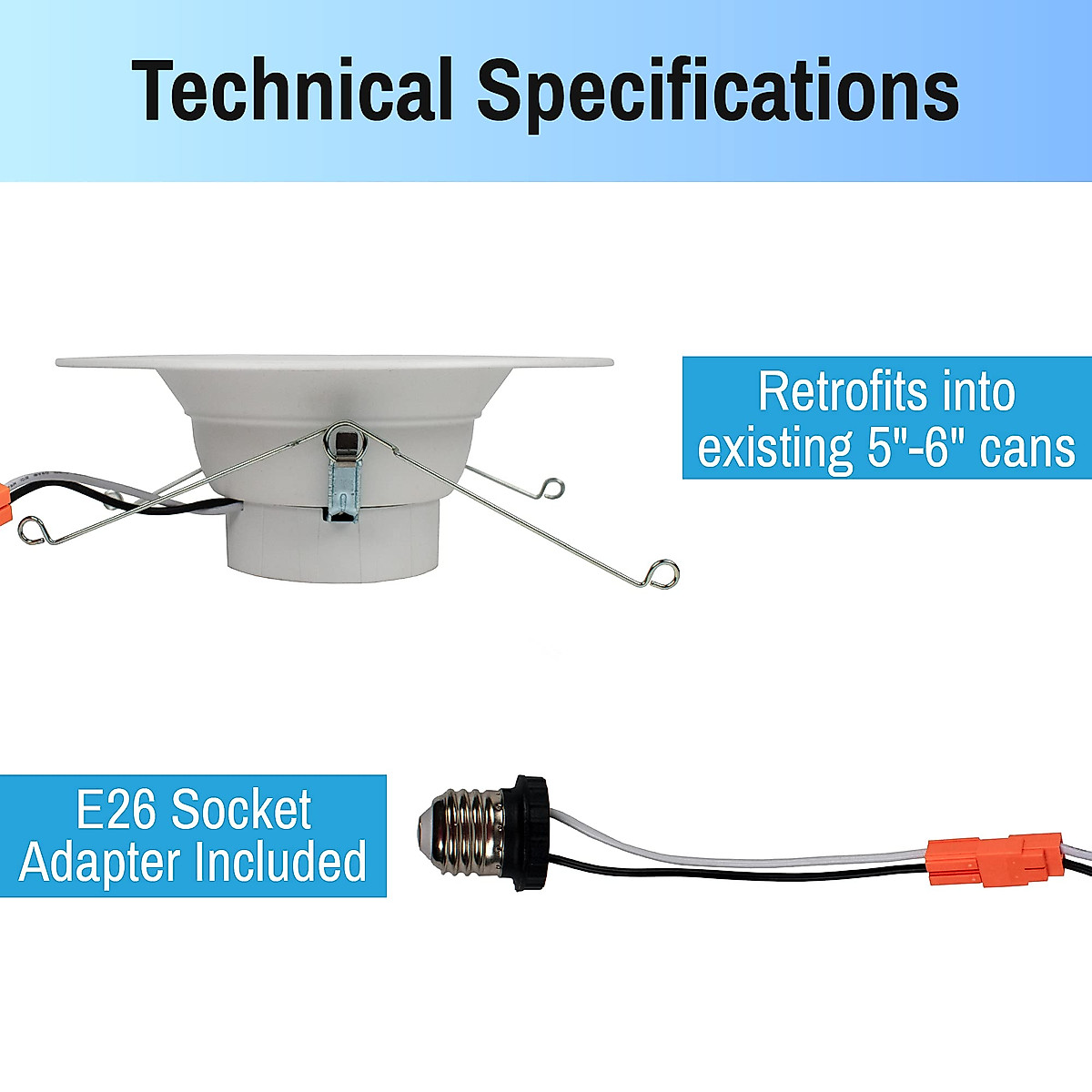 CLEANLIFE Smart LED Recessed Lighting Retrofit Downlight RGB + Tunable White Color Changing WiFi Dimmable LED Can Lights Fits 5 and 6 inch - 12W, 65W Equivalent, App Enabled