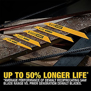 DEWALT Reciprocating Saw Blades, Bi-Metal Set with Case, 12-Piece (DW4892)