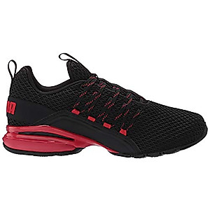 PUMA Mens Axelion Cross Trainer, SPARK PUMA Mens Black-High Risk Red, 10.5