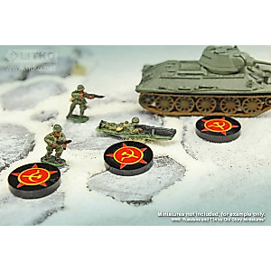 LITKO World War Two Miniature Wargames National Faction Token Game Pieces Compatible with Bolt Action (10) (Soviet Union Communist)
