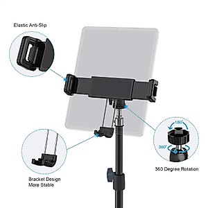 Smatree iPad Tripod Stand Floor Stand, Height Adjustable Foldable Tripod Stand for Cell Phone/Tablet/Camera/Logitech Webcam, Compatible with iPhone/iPad Pro/Mini/Air, Height Adjustable 27.5-82.6 Inch