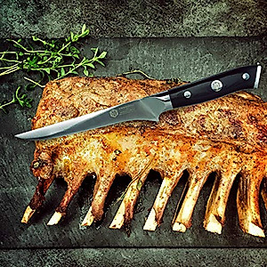 KESSAKU Boning Knife - 6 inch - Dynasty Series - Razor Sharp Kitchen Knife - Forged ThyssenKrupp German High Carbon Stainless Steel - G10 Garolite Handle with Blade Guard