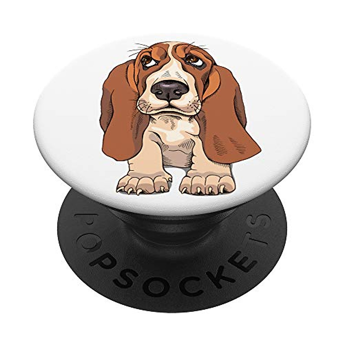 Basset Hound Draw Graphic Dog Lover Basset Mom Dad Gift Cute PopSockets Grip and Stand for Phones and Tablets