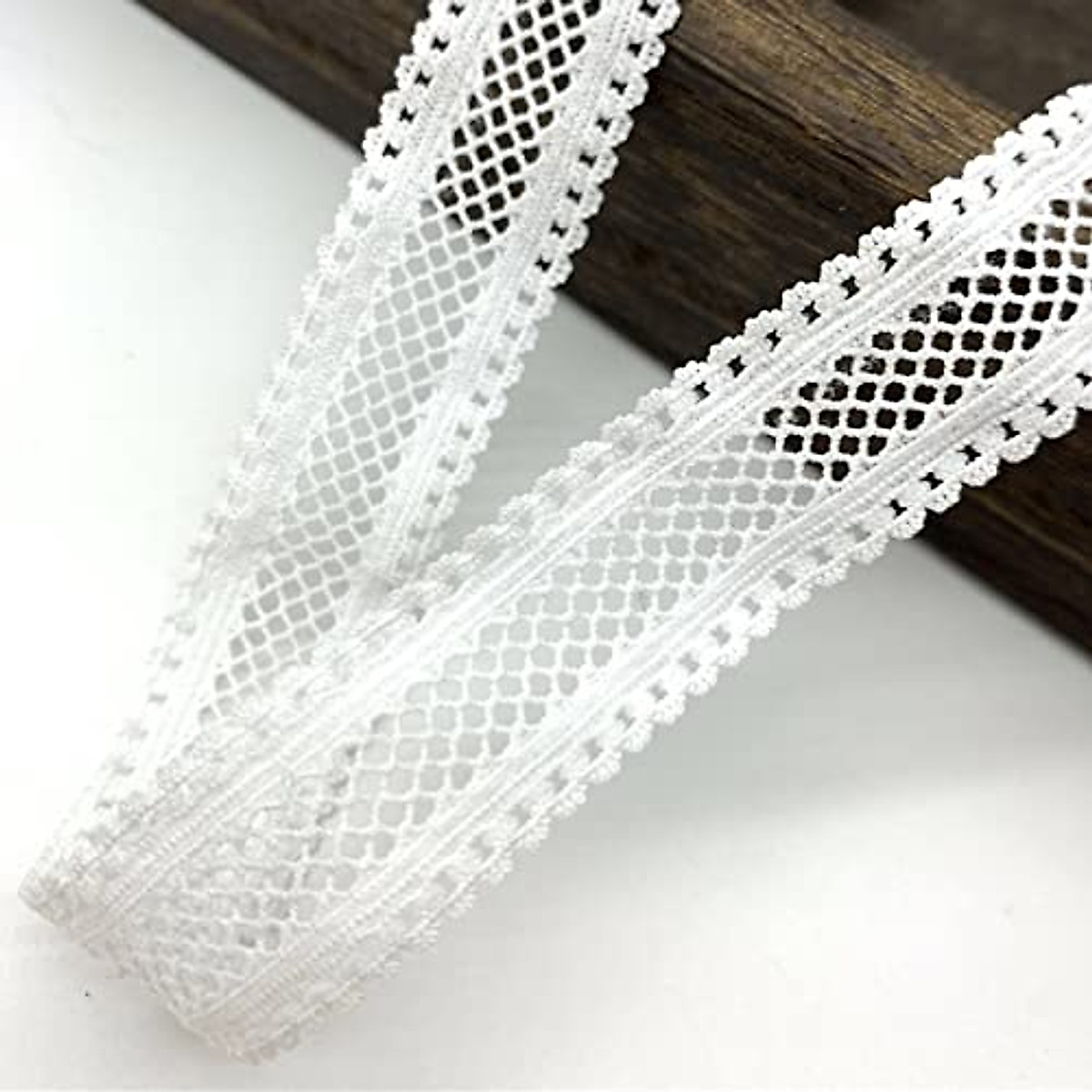 0.4/0.6/0.8/1 Inch Lace Ribbon for Crafts White Lace Trim for Sewing Elastic Ribbon Fold Over Spandex Elastic Band for Sewing Lace Trim Waist Band Garment Accessory