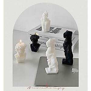 Venus Statue Scented Candle,120G Aroma Soy Wax Decorative Candle for Table Photo Prop Birthday Gift,Prefect for Meditation Stress Relief Mood Boosting Bath Yoga (White)