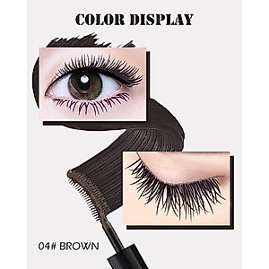 Waterproof Brown Mascara Volume and Length,Long Lasting Non Clumping Curling Voluminous Colored Mascara for Eyelashes, Colorful Volumizing Tubing Mascara for Women Eye Makeup Cosplay Party-04