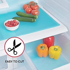 Con-Tact Brand Refrigerator Shelf and Bin Liner, Embossed Durable Washable Non-Adhesive Water and Oil Proof Reusable BPA Free Fridge Mat, 17.6" x 11.3", Teal, 3 Pack