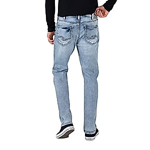 Silver Jeans Co. Men's Grayson Classic Fit Straight Leg Jeans, Medium Eco Fabric, 34W x 34L