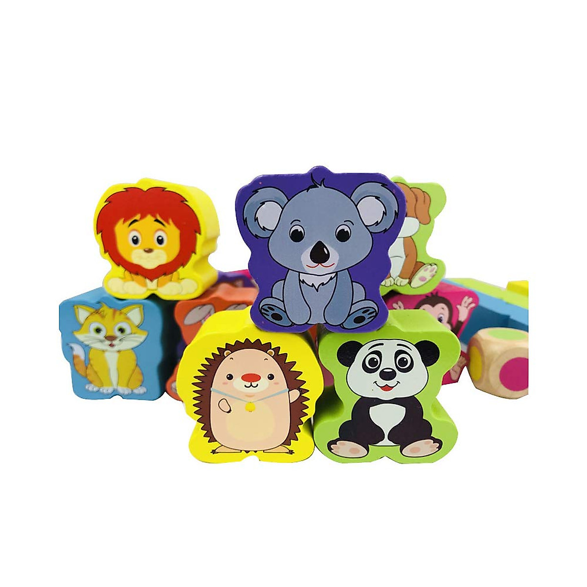 BESTING Balancing Stacking Blocks Animal Parent-Child Children's Educational Balance Wooden Stacking Acrobatic Troupe Interlock Decompression Preschool Toys Balancing Games (HJ002)