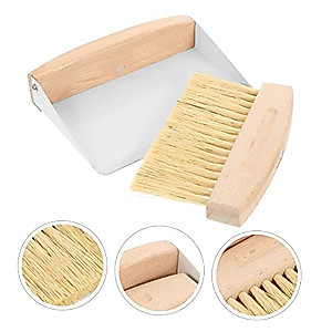 AUTSUPPL 1 Set Small Broom Dustpan Broom Convenient Mini Broom Espresso Portable Drawers Coffee Milkpowder Brush Mini Drawers for Desk Cleaning Supplies Car Clean Dust Pan White Beech