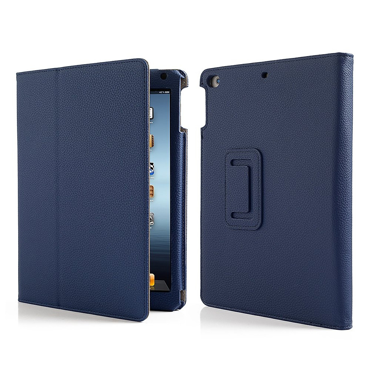RUBAN Case for iPad 9.7 Inch 2018/2017/iPad Air 2/iPad Air 1 - [Corner Protection] - [Scratch-Resistant] Premium PU Leather Folio Smart Stand Cover w/Auto Sleep/Wake, Navy Blue