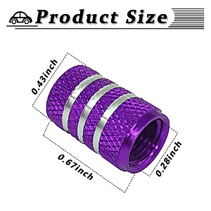4pcs Tire dust caps, Aluminum Alloy Valve Stem Cap, Anti-Corrosion Leak-Proof Car Tire Accessory Compatible with Tesla Model Y X S 3, Universal for Cars, SUVs, Bike, Trucks Motorcycles (Purple)