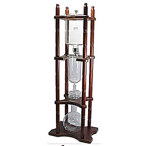 Nispira Cold Brew Drip Tower Iced Coffee Maker Glass Wooden Stand 25 Cups