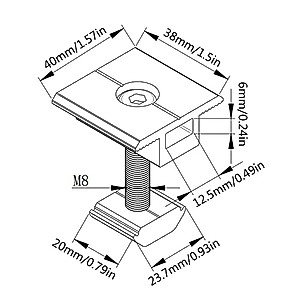 Fogun 10Pcs Solar Panel Mounting Bracket Kits, Aluminum Solar Panel Brackets Roof Solar Panel Bracket for RV, Boat, Wall 35mm