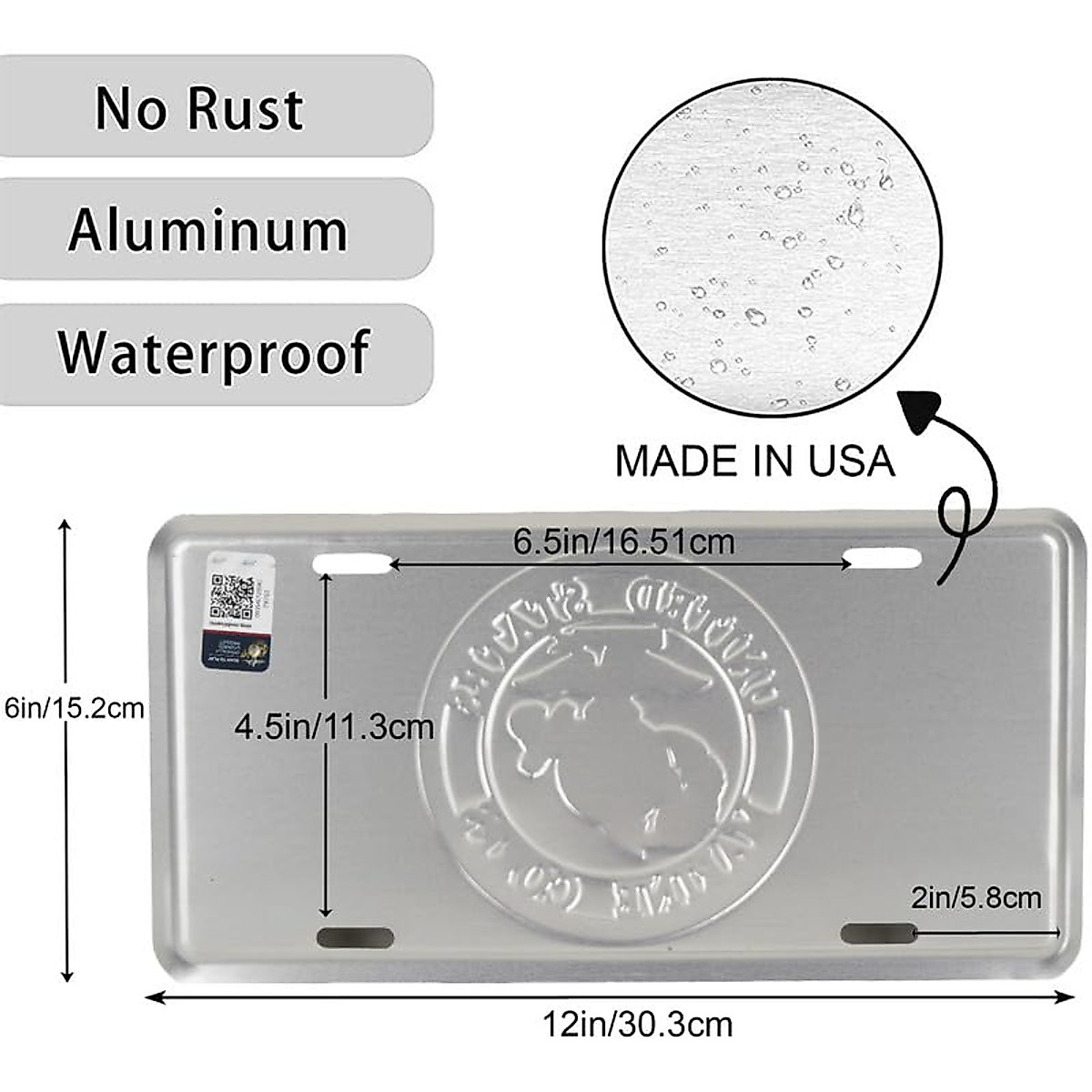 License Plate with United States Marine Corps (USMC) Logo. Standard Size 6" x 12", License Plate of Cars, SUVs, Trucks and minivans Aluminum 4 Holes|Universal fits Officially Licensed