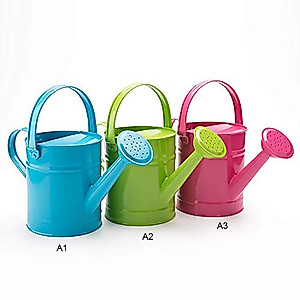 Firlar Traditional Metal Watering Can, 1.5L Small Steel Plant Watering Can with Long Spout, Garden Garden Water Pot with Sprinkler Head Easy Pour Pot for Bonsai Indoors and Outdoors, Blue