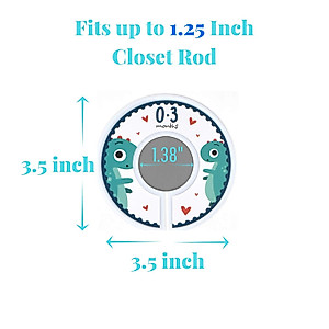 HarperLynn Baby Closet Dividers - Set of 8 Dinosaur Nursery Clothes Organizers - Size Newborn Infant to 2T. Great Gifts Accessories for First Time Parents of Boy or Girl. Fits 1.25 Inch Rod.