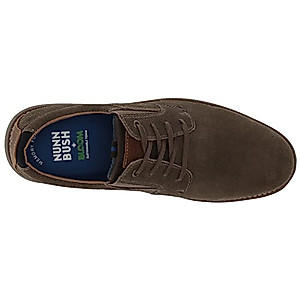 Nunn Bush Men's Otto Plain Toe Oxford Leather Lace Up with Lightweight Sole, Mocha, 11 Wide