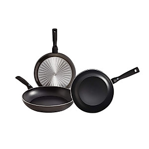 WMF Permadur Element Set of 3 Stainless Steel Frying Pans 20, 24 and 28 cm with Non-Stick for All Hobs Including Induction, Cast Aluminium
