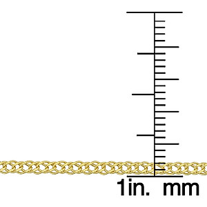 Kooljewelry 10k Yellow Gold Diamond Weave Curb Anklet (2 mm, 10 inch)