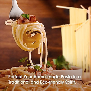 iSiLER Natural Beech Wood Pasta Drying Rack with 8 Branches, Easy to Transfer for Drying Pasta and Spaghetti, Special Suspension Design for Storage