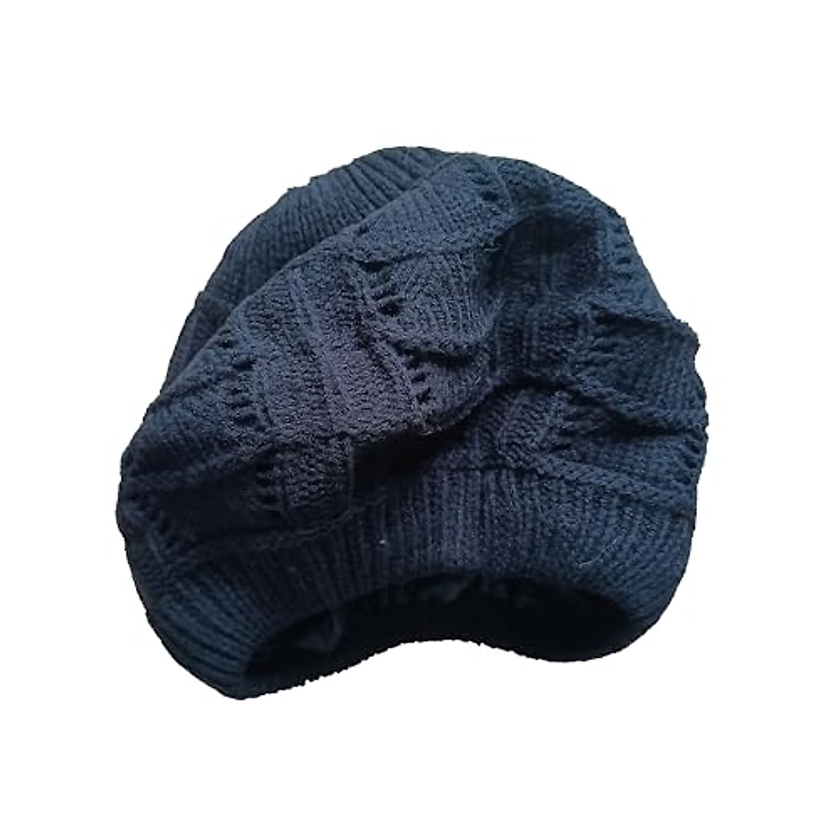 Hysunland Black Satin Lined Hats for Women Ladies Winter Spring Knit Beret