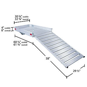 Discount Ramps Elevate Outdoor Premium Aluminum Hitch Cargo Carrier Class III or IV with 58" Long Loading Ramp - 500 lb Capacity
