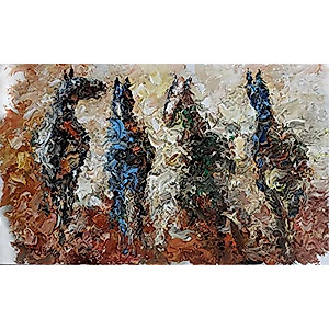Quaternity, Western Horses By Internationally Renowned Artist Andre Dluhos