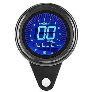 Aramox Motorcycle Speedometer, 12V Universal Motorcycle Multi‑Functional Meter Tachometer Odometer Fuel Gauge Speedmeter(Black)