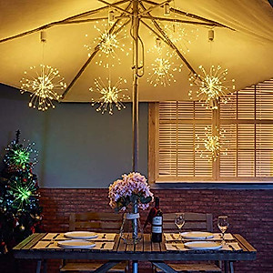 FOOING Firework Lights Led Copper Wire Starburst String Lights 8 Modes Battery Operated Fairy Lights with Remote,Wedding Christmas Decorative Hanging Lights for Party Patio Garden Decoration