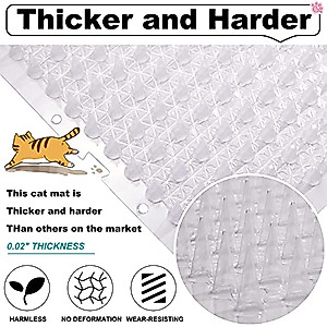 12 Pieces 16 x 13 Inches Cat Repellent Outdoor Scat Mat Cats Dogs Plastic Mats with Spikes Clear Spiked Deterrent Pet Mat for Outdoor Garden Window Sofa, 18.3 Square Feet