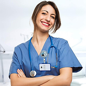 Tian Zhun Badge Reel Retractable with Alligator Clip Funny Nurse Badge Holder Help is on The Way Dear, for RN Nursing Doctor Office Worker Teacher Student Name Id Decor